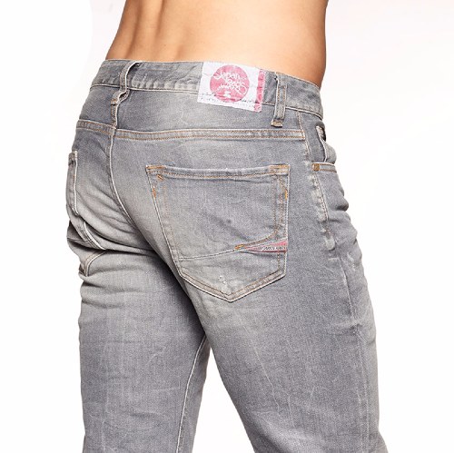 Jean Japan Rags 611 Basic homme coupe ajustée gris Wss90