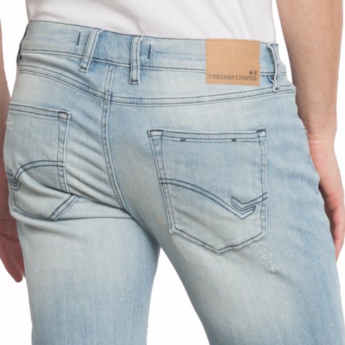 Short en Jean homme Freeman T Porter Dustee Fleach Destroy