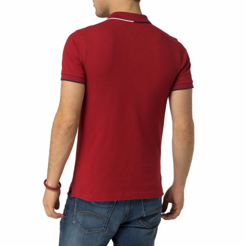 Polo Tommy Hilfiger rouge pour homme coupe slim